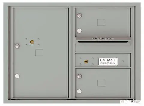 2 Mailboxes Horizontal Compartments Wall Mounted Modern Mailbox #HC200