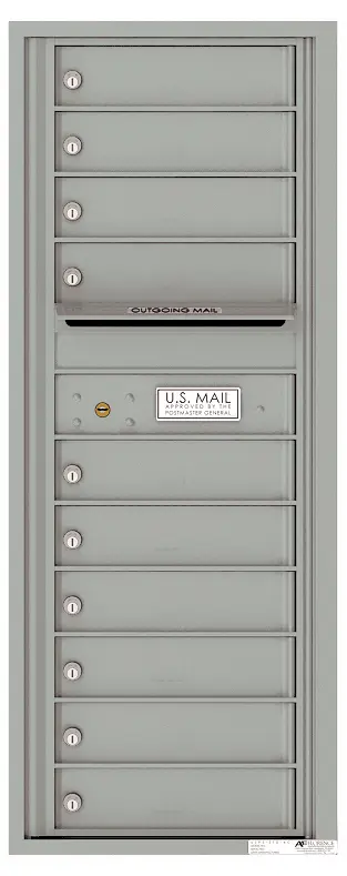 10 Door 4C Recessed USPS Mailbox - 12 Door High - 4C12S-10