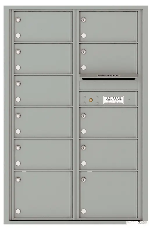 4C Horizontal Mailbox with 11 Tenant Compartments and Outgoing Mail ...