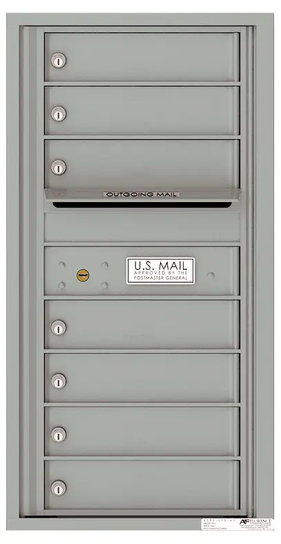 7 Door 4C Recessed USPS Mailbox - 9 Door High - 4C09S-07
